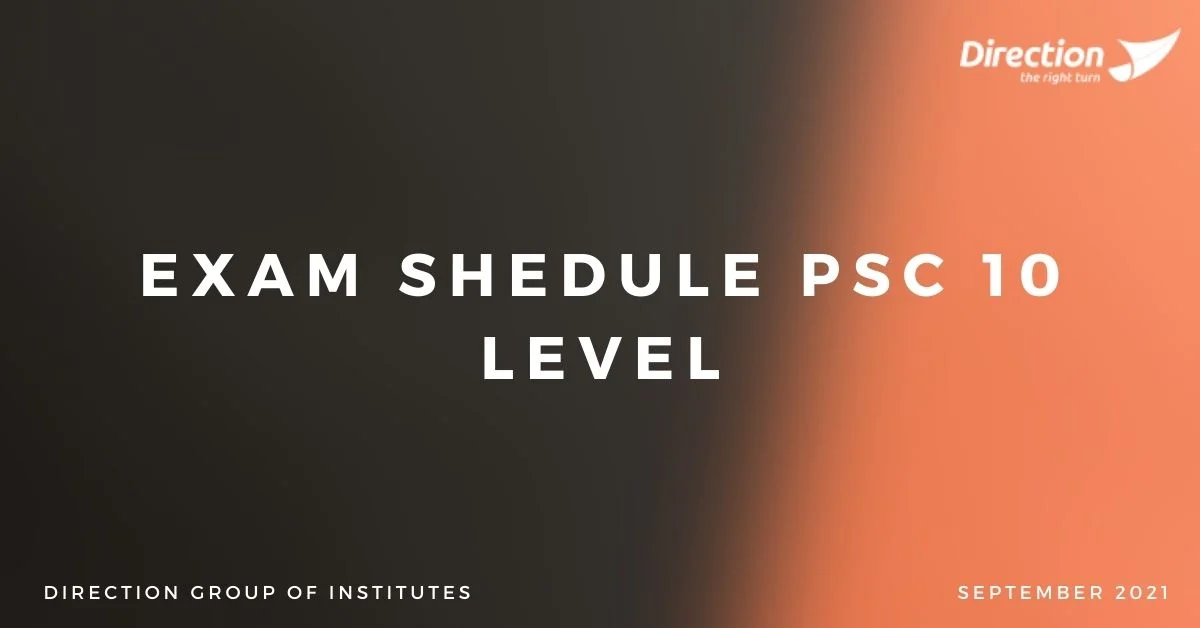 Exam Schedule PSC 10 level - Direction E-learning